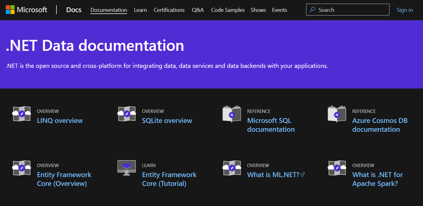 Net Data Documentation 